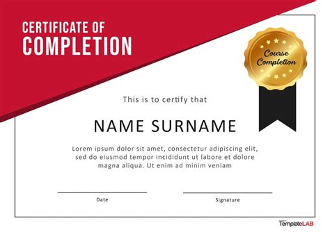 Certificate Of Completion Template Certificate Of Completion Template