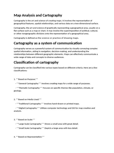 Map Analysis And Cartography 1 Pdf Map Cartography