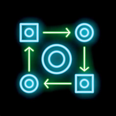 Neon Algorithm Showing Data Processing With Arrows And Circles 52796382 Vector Art At Vecteezy