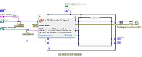 Error 301070 Occurred At Mc Program Vi Ecu Measurement And Calibration Toolkit Ni Community