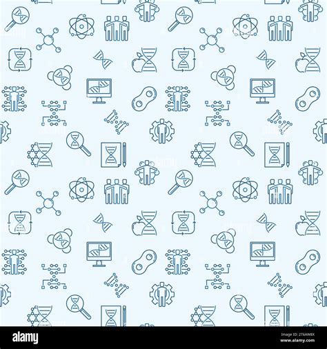 Cloning Concept Outline Seamless Background Vector Pattern Stock