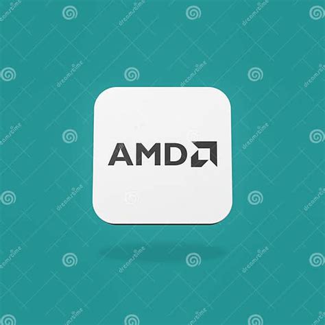 Amd App Icon On Flat Blue Background Editorial Photo Illustration Of Blue Shape 312609631