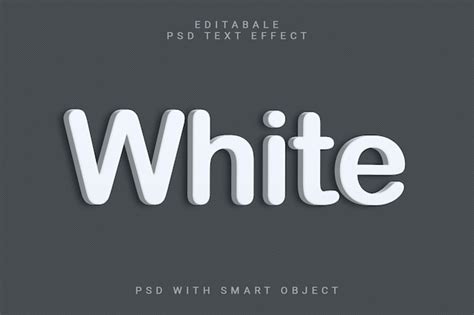 Premium Psd White 3d Text Effect
