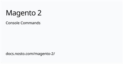 Console Commands Magento 2
