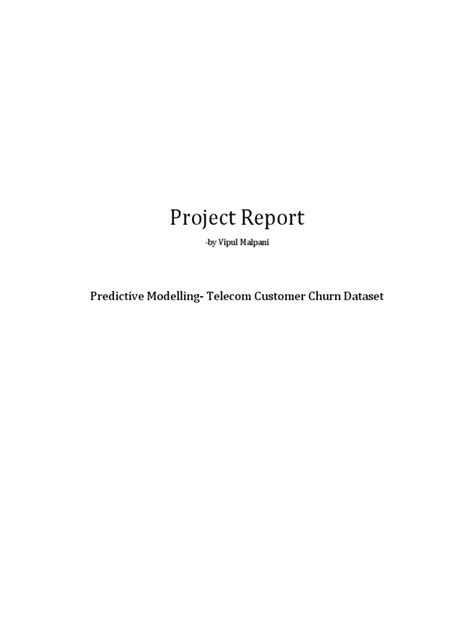 Project Report Predictive Modelling Telecom Customer Churn Dataset Pdf Sensitivity And