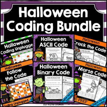 Halloween Coding BUNDLE | Printable & Digital - Binary Morse | Coding Unplugged