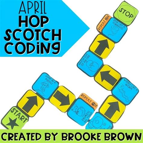 April Easter Spring Hop Scotch Coding Unplugged Interactive Activity