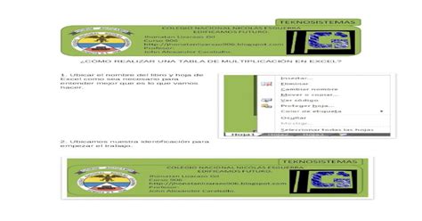 CÓmo Realizar Una Tabla De Multiplicar En Excel [docx Document]