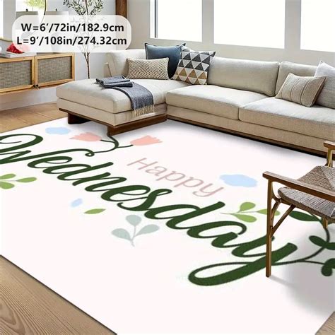 줄리다 해피 웨드네스 장식 러그 기계 세척 가능 미끄럼 방지 낮은 털 폴리에스터 섬유 실내침실방 사용 모 Temu Republic Of Korea