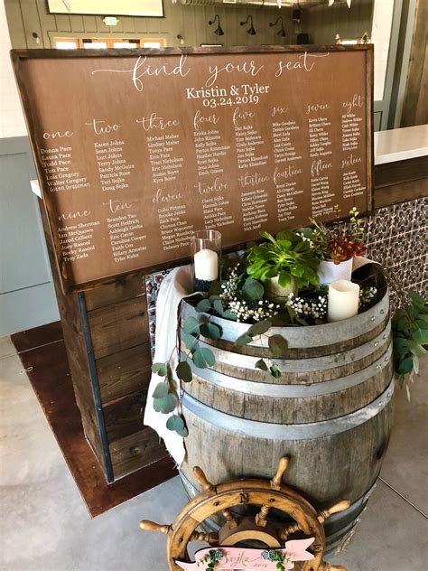 Rustic Seating Chart Wedding Chart Rustic Wedding Decor Table