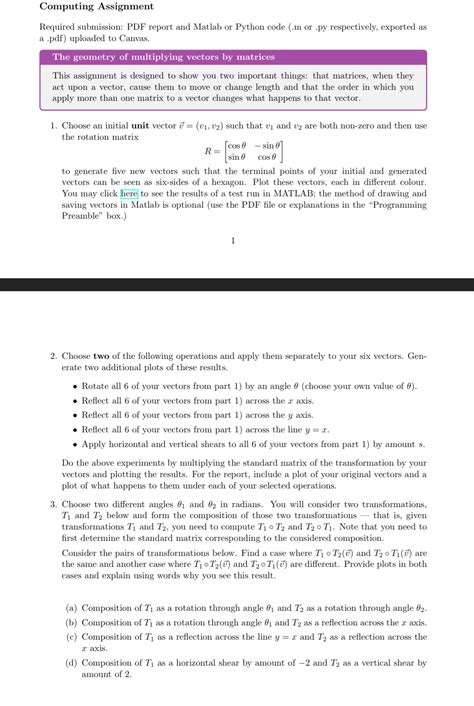 Solved Computing AssignmentRequired Submission PDF Report Chegg