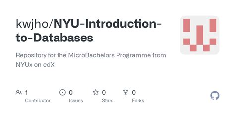 GitHub Kwjho NYU Introduction To Databases Repository For The MicroBachelors Programme From