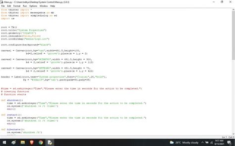 Python Program To System Control Using Python Tkinter Kashipara