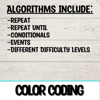 Color Coding Algorithm Activity By D Tech Teacher TPT