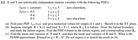 x and y are statistically independent random
