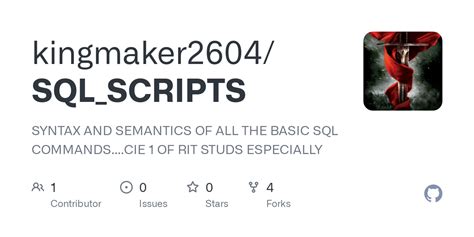 Sqlscriptsbasicsreadmemd At Main · Kingmaker2604sqlscripts · Github