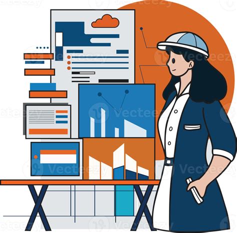 Female Architect Designing A House Illustration In Doodle Style 21817840 Png