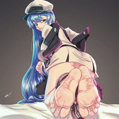 Rule 34 Akame Ga Kill Ass Barefoot Blue Eyes Blue Hair Bondage