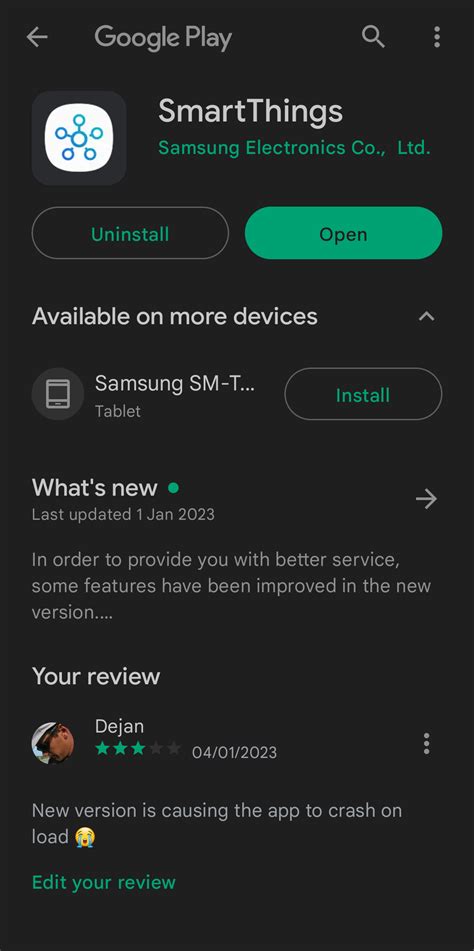 New Version 1 7 93 26 Of Smart Things App For Android Won T Load SmartThings Samsung