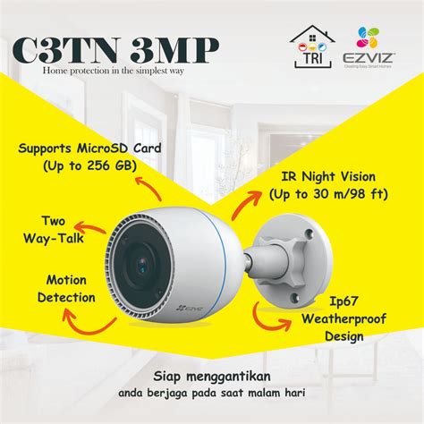 Jual Ezviz Ip Camera Cctv Outdoor C Tn Outpro Mp K Wifi Smart Home Shopee Indonesia