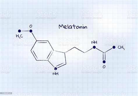 벡터 호르몬 연구 배너 템플릿 정사각형 메모장 배경에 펜 그려진 멜 라 토 닌 구조 수 면 장애와 관련 된 호르몬 과학 적인 현대 개념 교육 프리젠 테이션을위한 디자인 0