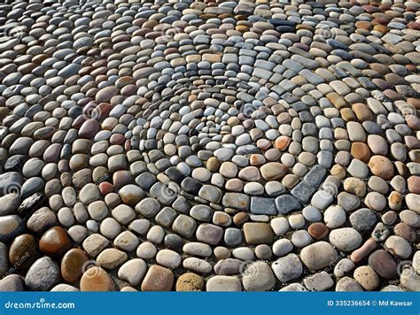 Spiral Pebble Stone Pathway Design Stock Illustration Illustration Of