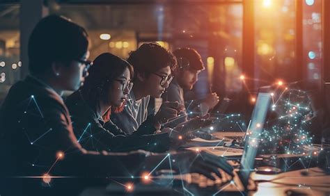 Premium Photo Hybrid Teamwork Asynchronous Collaboration