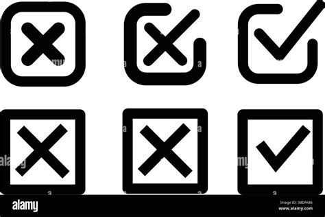 Check Mark And X Mark Icons Set Correct And Incorrect Symbols Vector Ui Ux Elements Approval