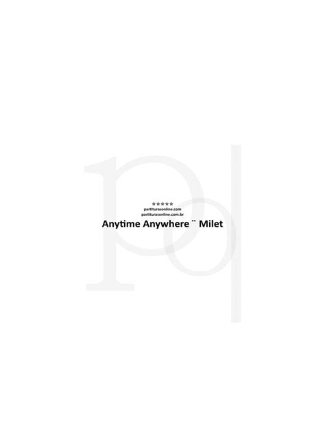 Anytime Anywhere - Milet - Partituras OnLine | PDF