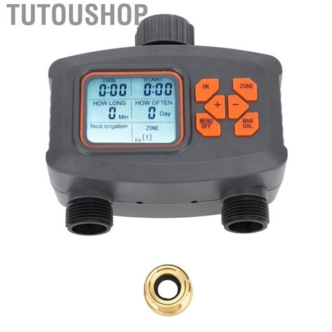 Tutoushop 2 Outlet Hose Watering Timer Zone Sprinkler W Rain Sensor Automatic US Shopee Thailand