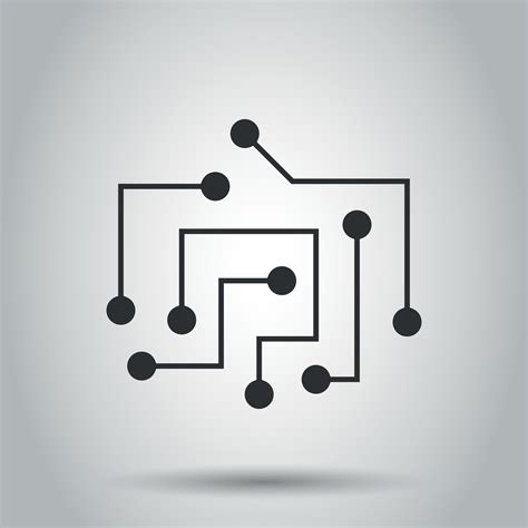 Circuit Board Icon In Flat Style Technology Microchip Vector Illustration On White Background