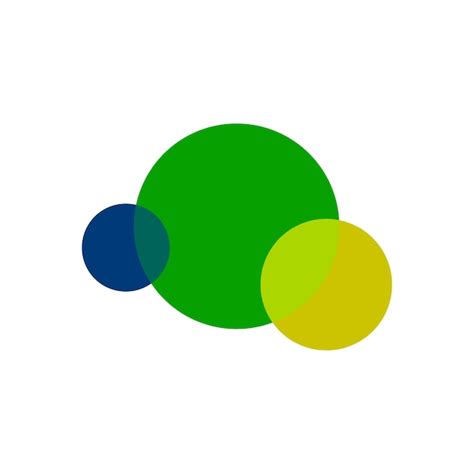 Premium Vector Three Intersecting Colored Circles Green Intersecting Circles Vector