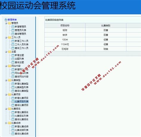 校园运动会 计分 管理系统的设计与实现 Eclipse MySQL 含录像 Javaweb 毕业设计论文网