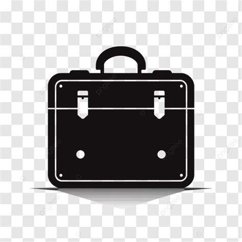 흰색 바탕에 검은 서류 가방 아이콘 벡터 흰색 배경에 있는 여행가방의 단순한 검은색 아이콘 그림자 없음 작은 프레임 중앙 Png 일러스트 및 벡터 에 대한 무료