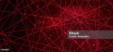 선이있는 빨간색 배경의 디지털 바이너리 코드 해커 공격 개념 위협에 대한 스톡 벡터 아트 및 기타 이미지 위협 인터넷 폭력 Istock