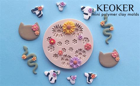 Keoker Flower Polymer Clay Molds Daisy Miniature Clay