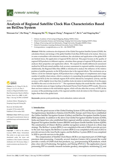 pdf analysis of regional satellite clock bias characteristics based