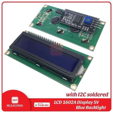 jual lcd 16x2 biru dengan i2c serial soldered lcd 1602a blue i2c serial