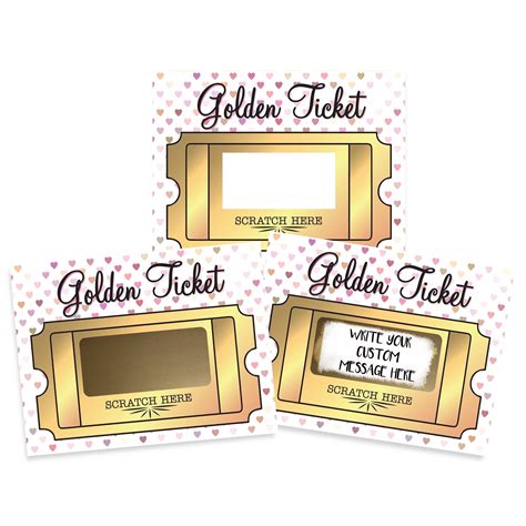 My Scratch Offs Valentines Day Mini Heart Gold Ticket Diy Scratch Off