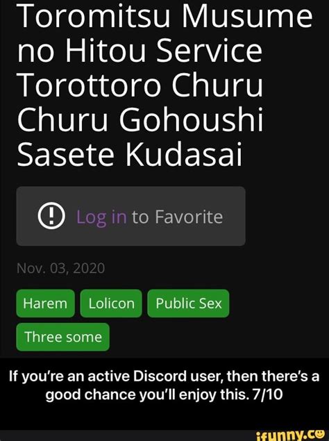 Toromitsu Musume No Hitou Service Torottoro Churu Churu Gohoushi Sasete