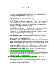 CIS Excel Chap Docx Excel Chap Microsoft Excel Is A Spreadsheet Program