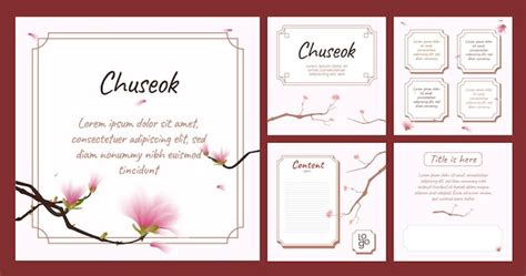 소셜 미디어 레이아웃 디자인 팩 프리미엄 벡터