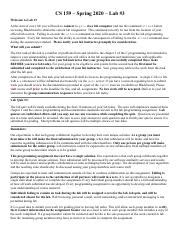 CS Lab Pdf CS Spring Lab Welcome To Lab At The Start Of Every Lab You