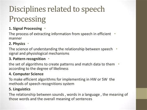 Speech Signal Processing Pptx