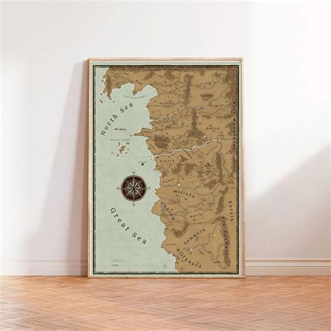 The Witcher World Map Poster Northern Kingdoms Wall Art The Witcher Map The Witcher Map