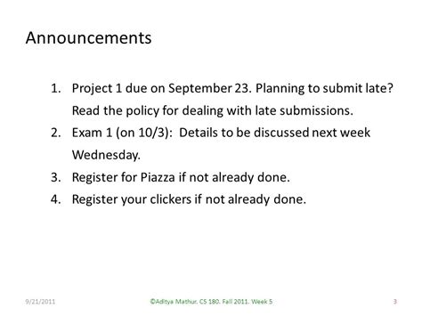 Cs 180 Problem Solving And Object Oriented Programming Fall 2011 Notes