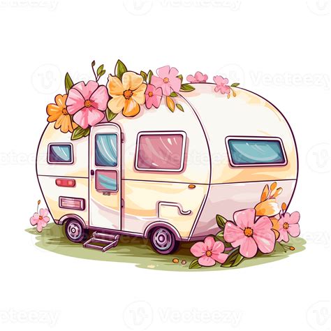 Super Cute Spring Caravan Summer Holiday Caravan Traveling Sticker