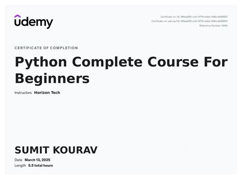 Python Udemy Learning Programming Techjourney Sumit Kourav