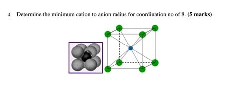 Solved 4 Determine The Minimum Cation To Anion Radius For