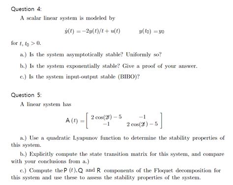 Question A Scalar Linear System Is Modeled By Chegg
